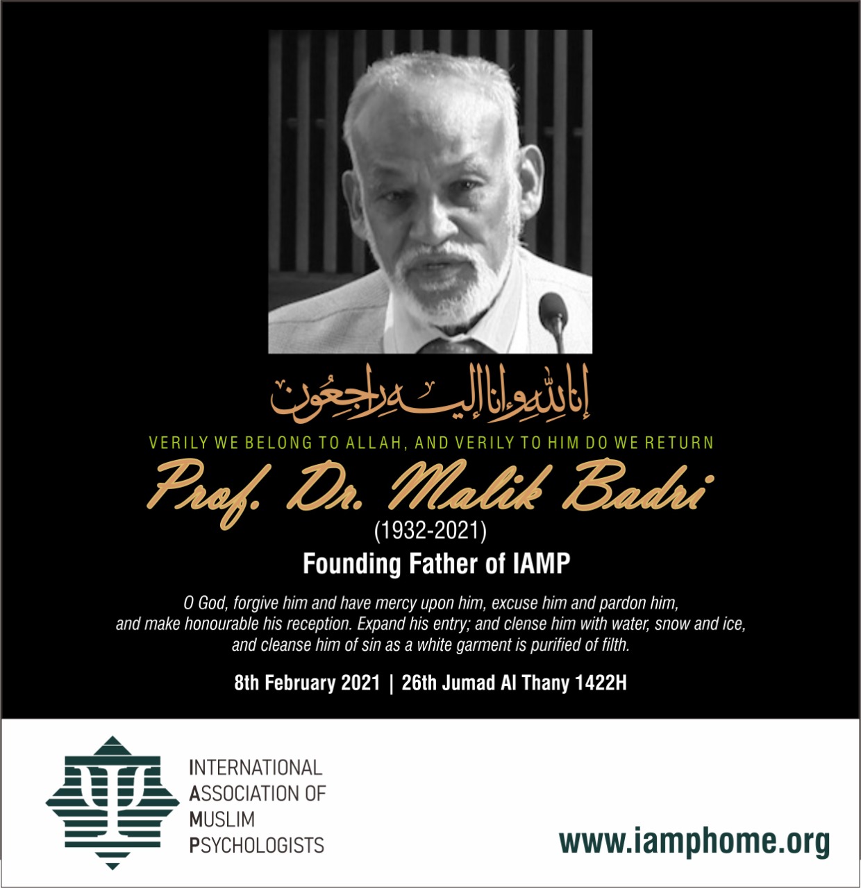 Prof. Malik Badri has passed away - IAMP